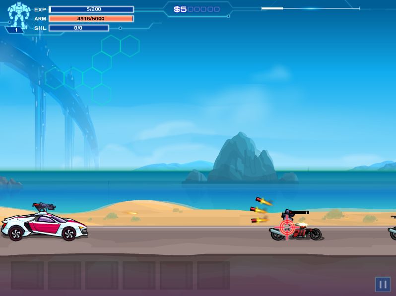 Robo Racing 2：ロボットに変形できる車が弾を避けずに突っ込んで打ち合いするシューティング : みゅみゅゲー記