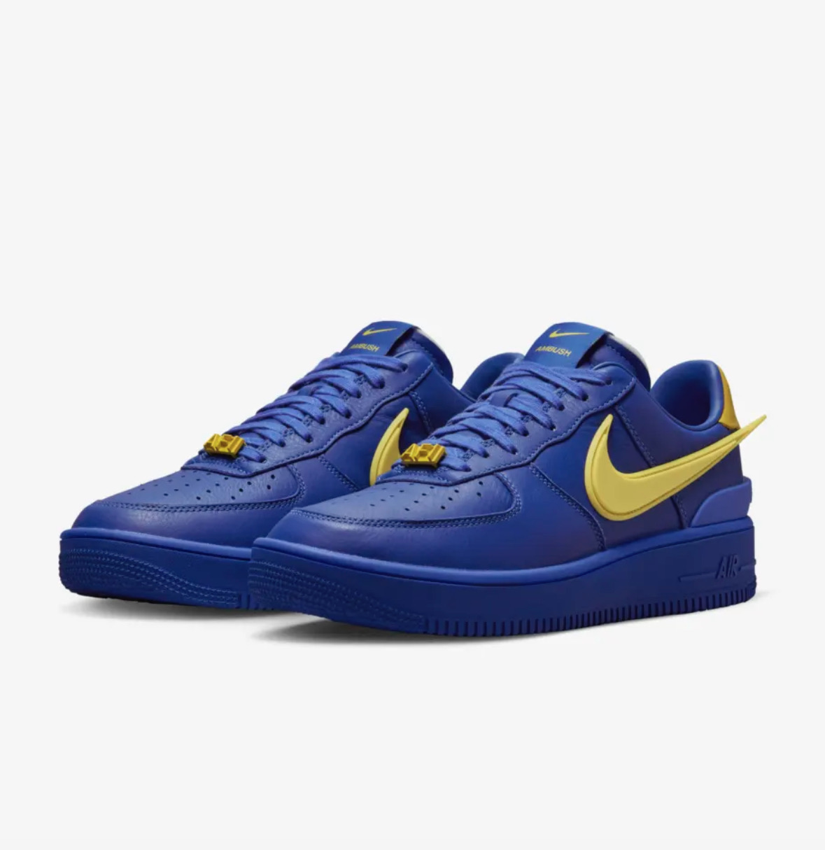 AMBUSH × NIKE AIR FORCE 1 Game Royal and Vivid Sulfur & Pine Green and ...