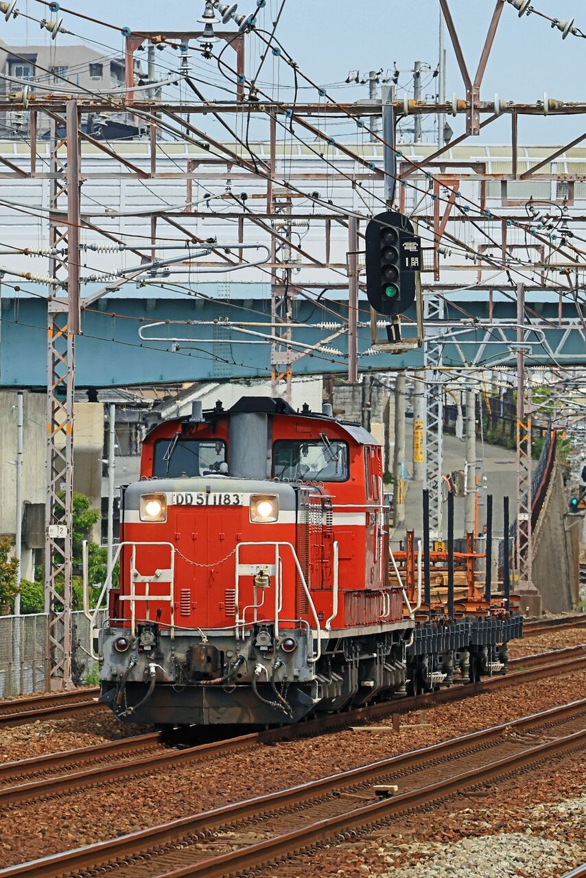 JR西日本 DD51-1183号機＋チキ2B「別所工臨」＠大蔵谷 : 鐵道写真公開所 参号機