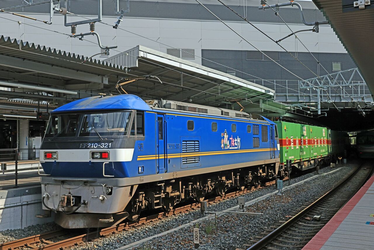 JR貨物 EF210-332号機 59レ「福山レールエクスプレス」後補機EF210-321号機 : 鐵道写真公開所 参号機
