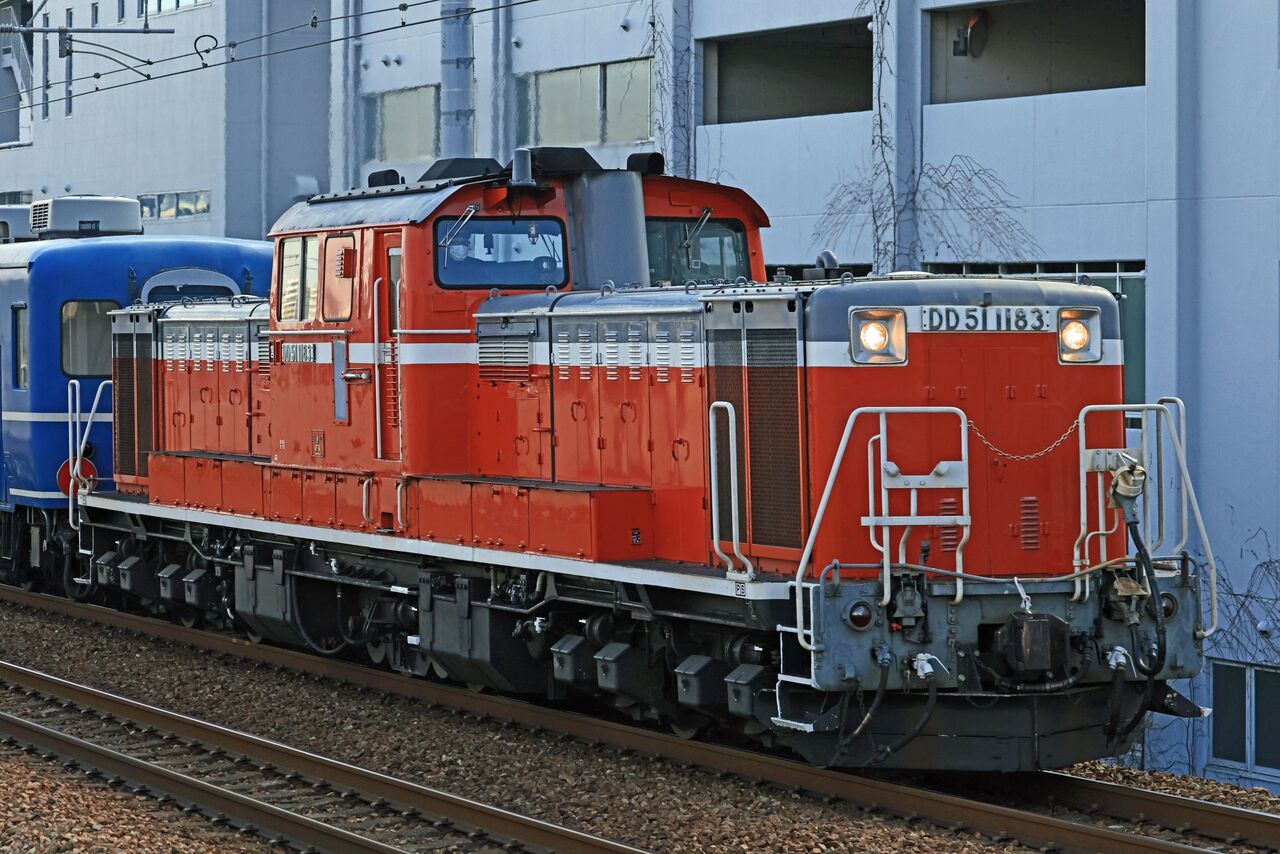 JR西日本 DD51-1183号機牽引 12系客車5両「網干訓練」 : 鐵道写真公開所 参号機