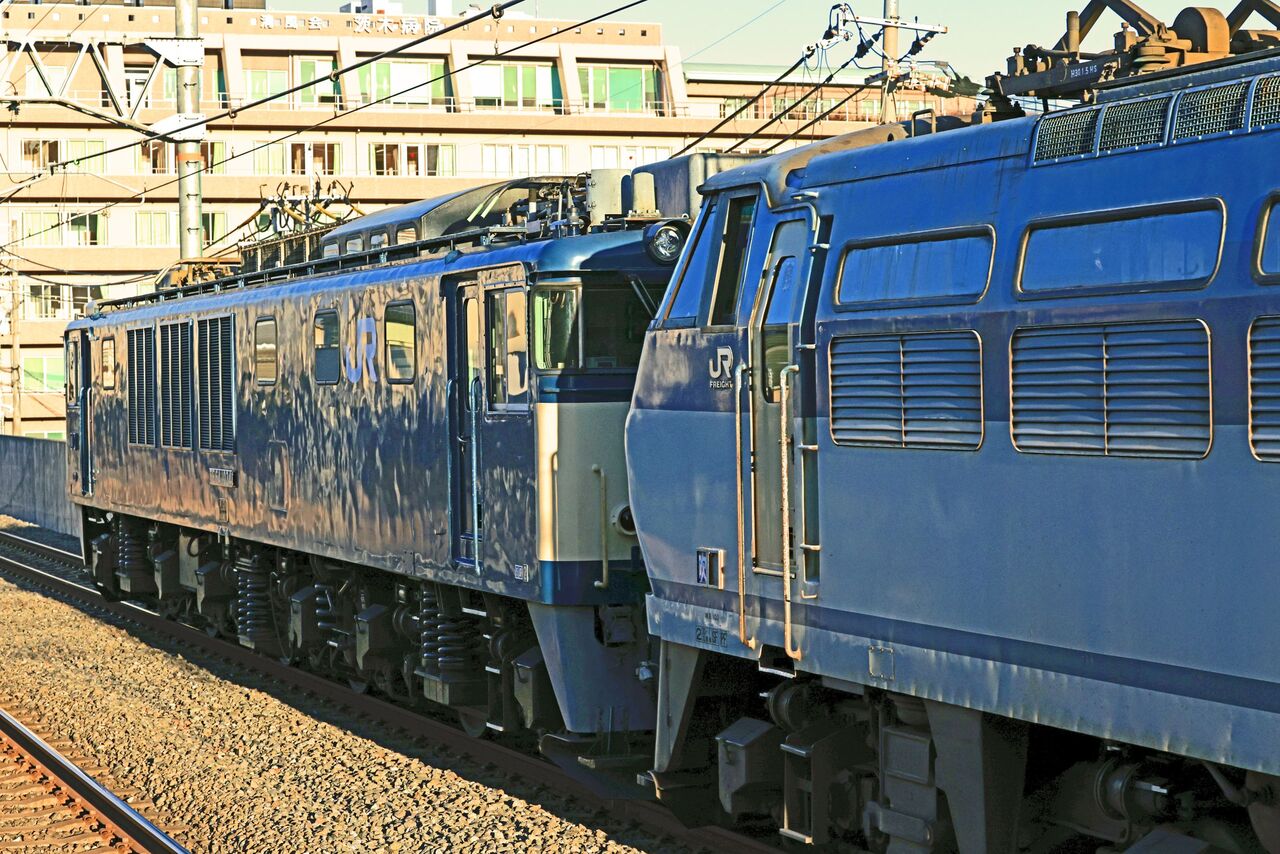 JR貨物 EF66-127号機＋EF64-1034号機国鉄色 無動力回送 : 鐵道写真公開所 参号機
