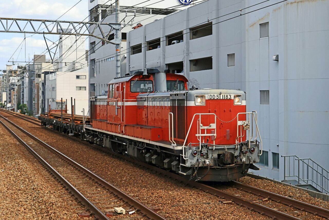 JR西日本 DD51-1183号機＋チキ2両「別所工臨」 : 鐵道写真公開所 参号機