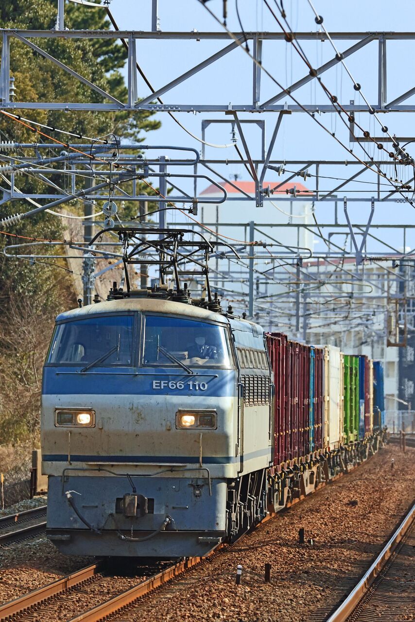 JR貨物 EF66-110号機 2077レ代走＠舞子駅 : 鐵道写真公開所 参号機
