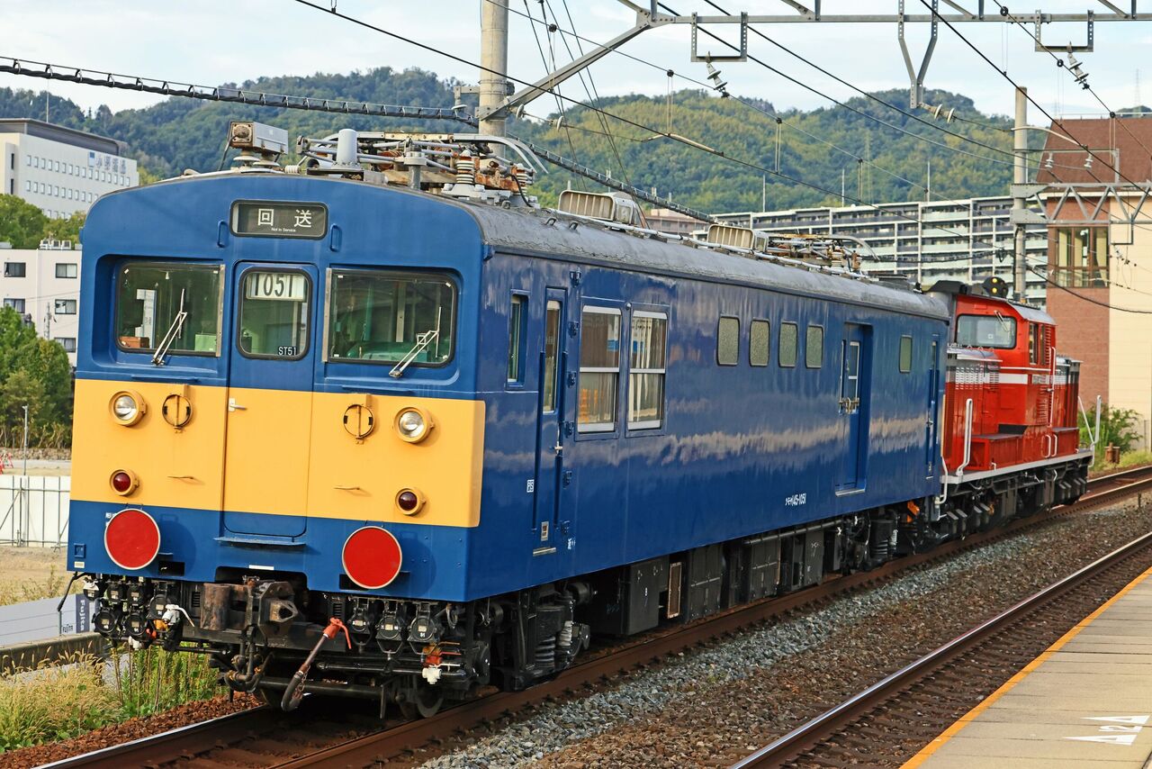 JR西日本 クモヤ145-1051 ST51編成 DD51-1192号機牽引 金沢送込み＠島本駅 : 鐵道写真公開所 参号機