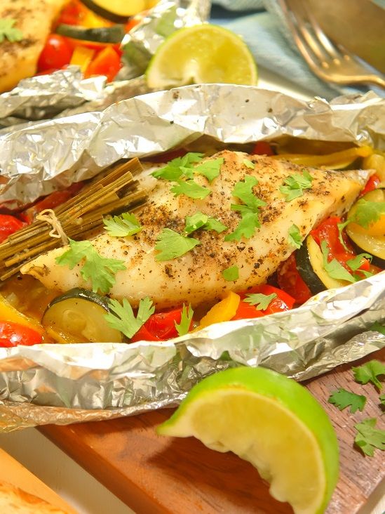 Steamed Asian fish packet with lemongrass -Recipe No.1626- 【English ...