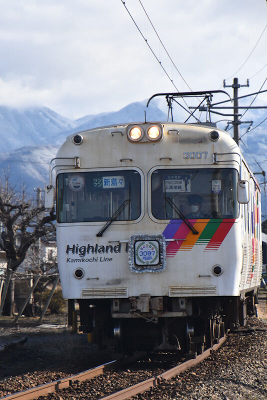 ona3のきままに撮り鉄 : 2月24日撮影 アルピコ交通にて 「モハ3007-クハ3008」さよならHMを撮影より