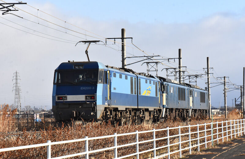 ona3のきままに撮り鉄 : 1月1日撮影 JR貨物のお年玉 EF64-重連+EH200より その2