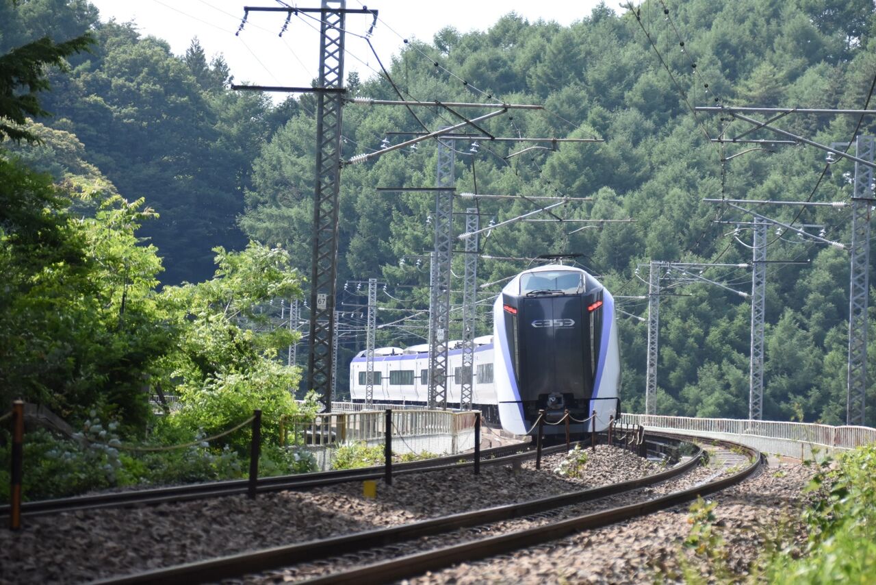 ona3のきままに撮り鉄 : 6月29日撮影 立場川橋梁を通過するE353系「あずさ」より