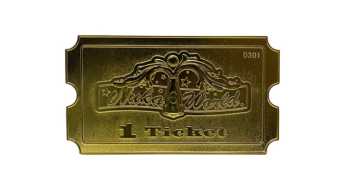 1997枚限定ヌカ・ワールドのチケット(24金メッキ)が発売 1997枚限定ヌカ・ワールドのチケット(24金メッキ)が発売