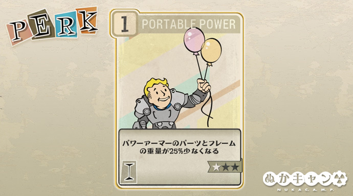 Fallout 76：Portable Power（Intelligence）｜ぬかキャン：Fallout 76 サバイバルガイド
