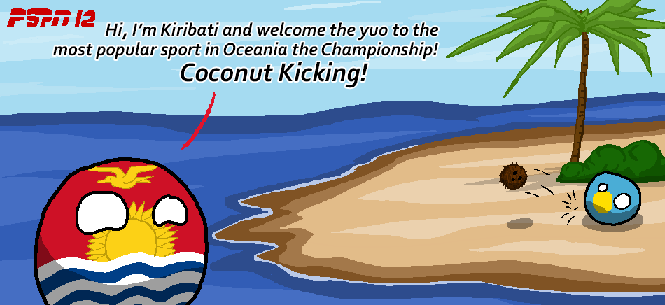 ＜Coconut kicking.＞ ポーランドボール : 万国旗