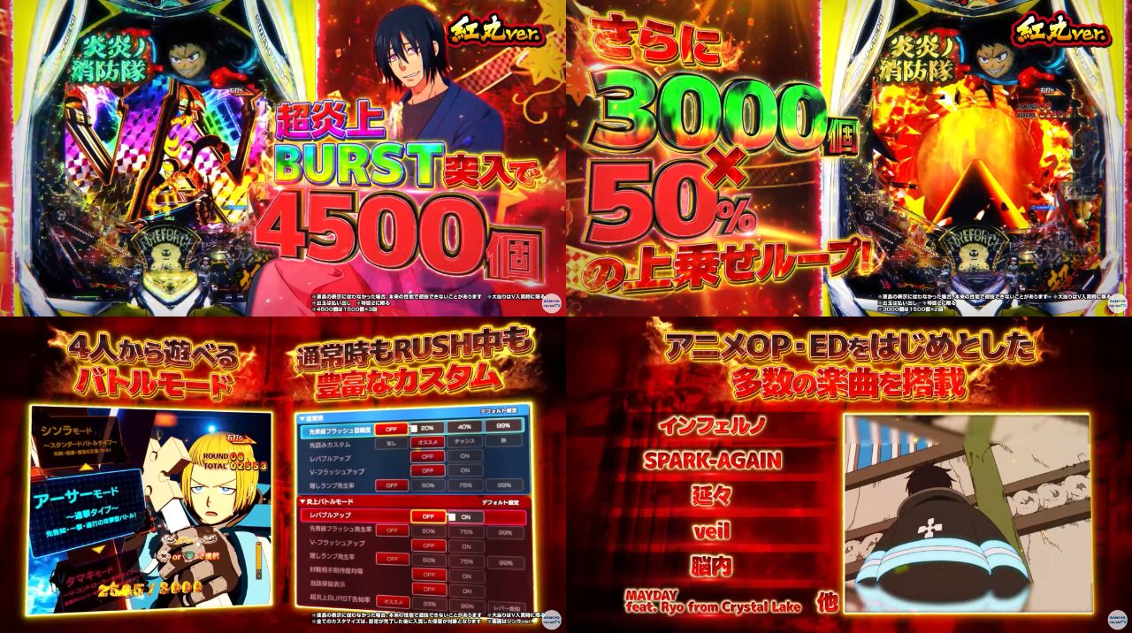 パチンコ・パチスロ.com : 【新台】SANKYO「eフィーバー炎炎ノ消防隊2」ロングPV公開！パチンコ新世界創造、LT3.0プラスで実現した新感覚バトルスペック
