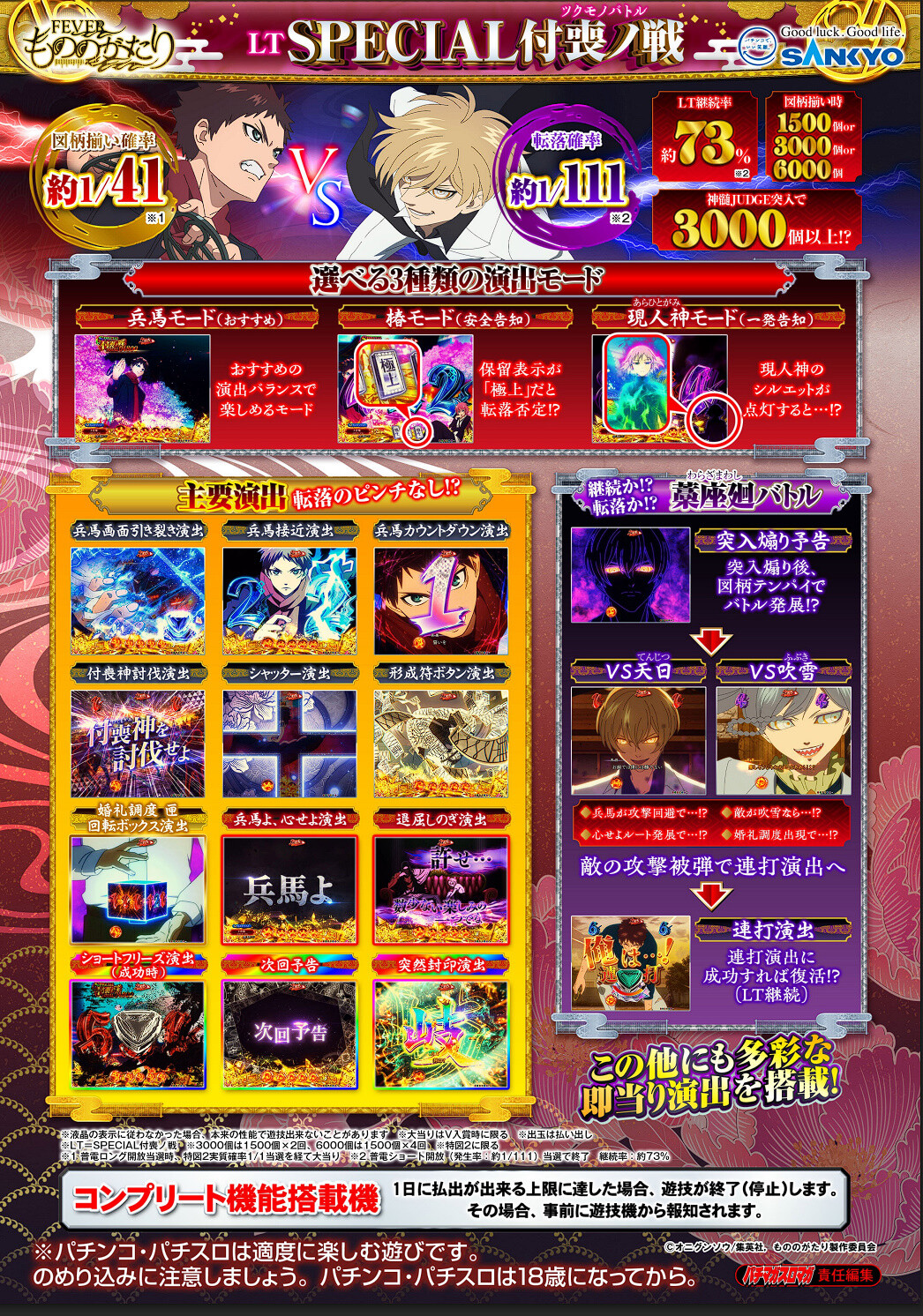 パチンコ・パチスロ.com : 【新台】SANKYO「eFもののがたり」公式PV公開＆反応まとめ！1/149.9×突入25.5％、1/588の最短直行型LT、右の半分が3000or6000は ...