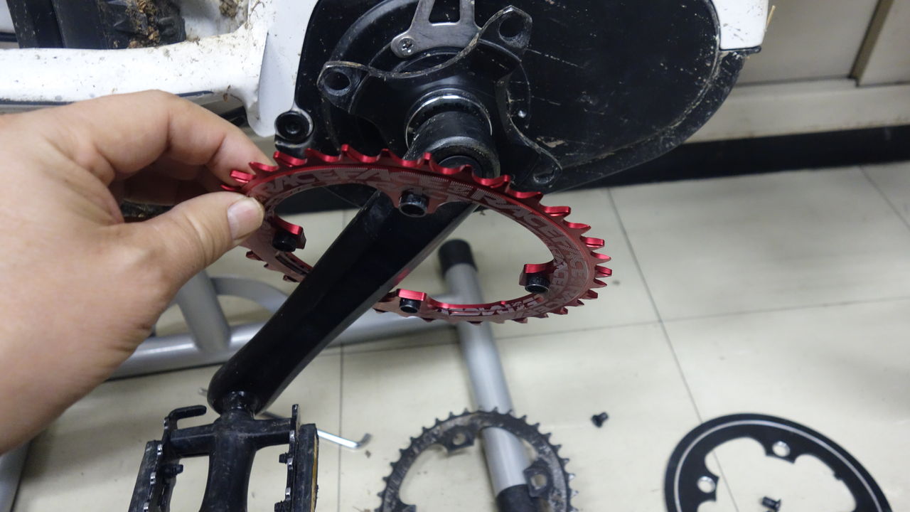 ワイドナローチェーンリングに交換成功 : E-BIKE(小さな冒険)