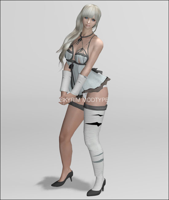 ニーアレプリカント カイネの衣装MOD HDT追加 : SKYRIM MODTYPE