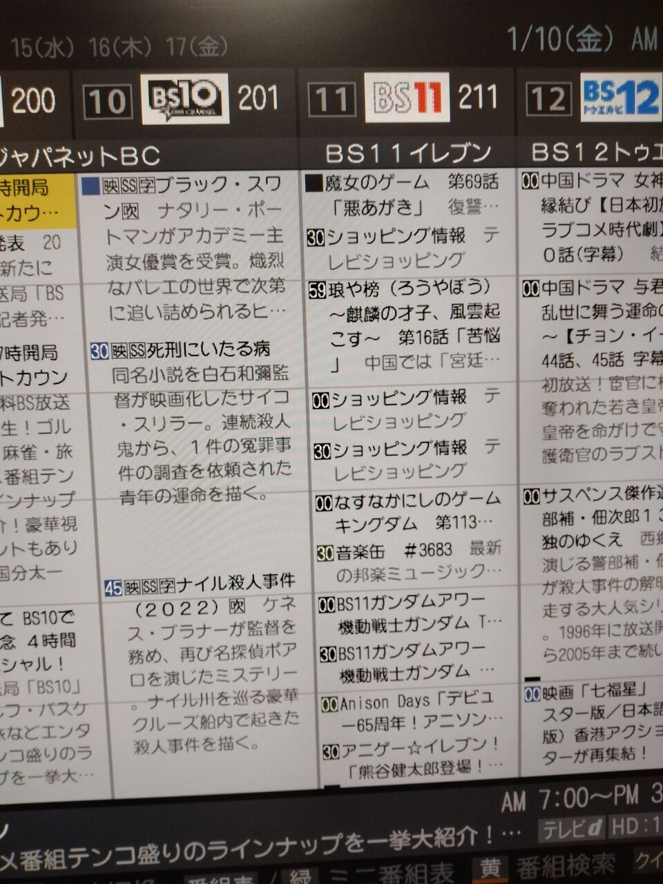 シン・なんだらかんだら : BSジャパネクストがBS10に（追記あり