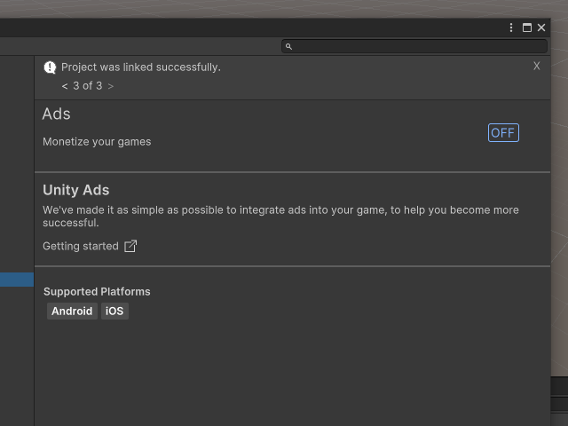 Unity Monetization(Unity Ads)を導入して広告を表示させる : Piyosaburoのブログ