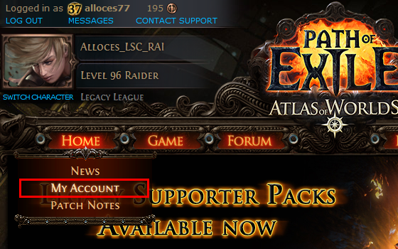 個人的PoEめも : Steam経由の公式ログイン