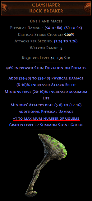 個人的PoEめも : The Primordial GOLEMANCER Build