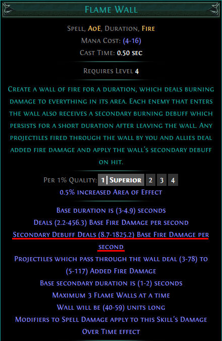 個人的PoEめも : Flame Wallビルドの紹介