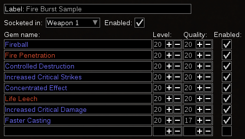 個人的PoEめも : 続・Fire Burstのビルド