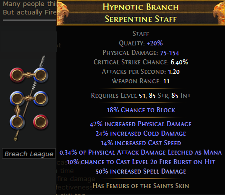 個人的PoEめも : 続・Fire Burstのビルド