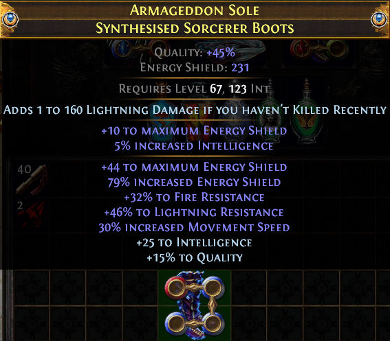 個人的PoEめも : Item Showcase in Synthesis