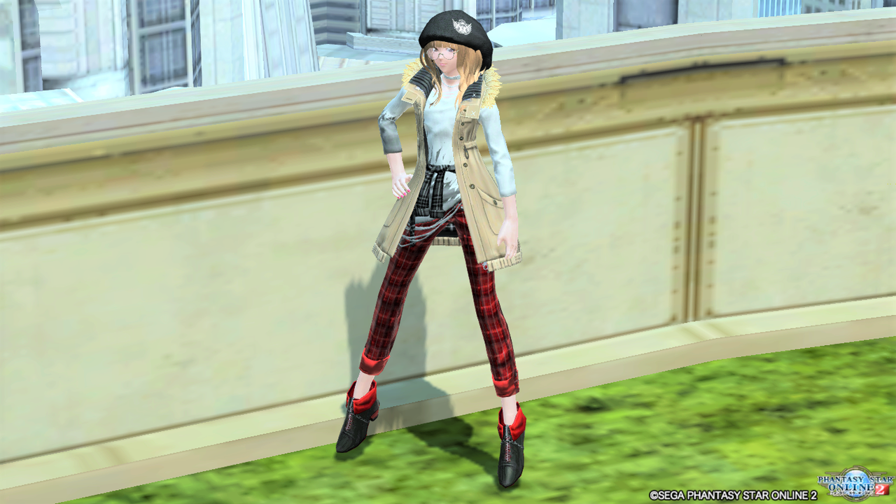 《PSO2･NGS》ARKSコーディネート部｡:《PSO2》★ノースリーブM[Ou]＋チェック[Ba]のコーデ