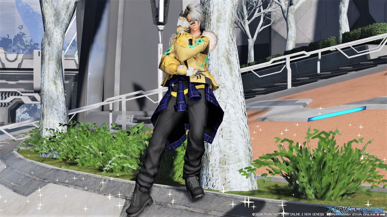 《PSO2･NGS》ARKSコーディネート部｡:《NGS》グラッソ[Ou]＋N-チェックシャツ[Ba]のコーデ