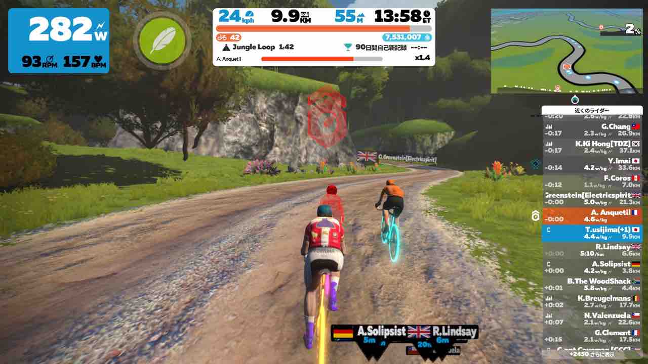 Zwift - Pace Partner Ride(A)梅雨明け : STIファクトリー備忘録