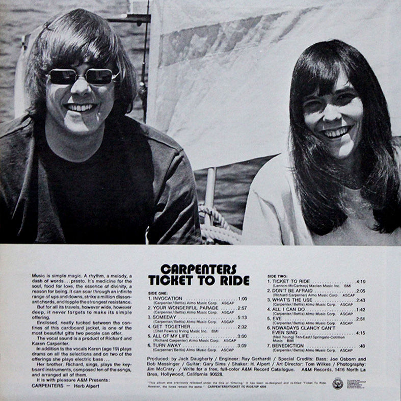 【ブログ】ゆるかわいい～♪アナログ・レコード・コレクション : Carpenters / Offering （Ticket to Ride ...