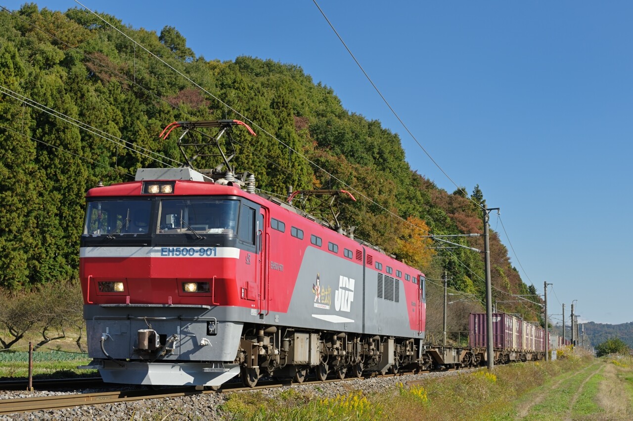 EH500-901見参 Shirakawa : 混合列車 [記憶に残る鉄道情景] Railway Photos