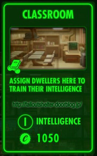 CLASSROOM - 勉強でIntelligenceを増やす : Fallout Shelter 攻略まとめ