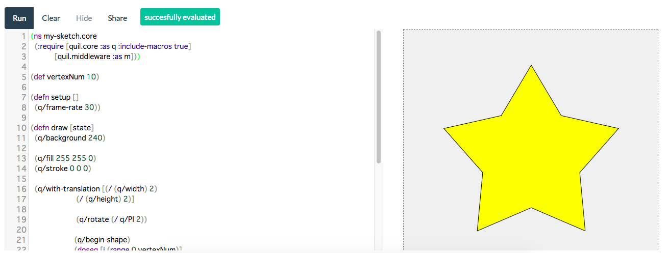Clojureのライブラリ「Quil」でProcessingやってみた : だらっと学習帳