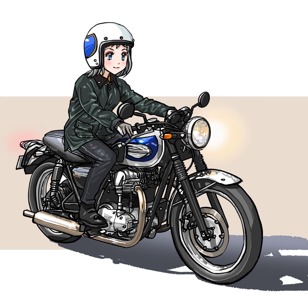 W650のイラスト（ヘルメット差分追加） : Ride'n Roll