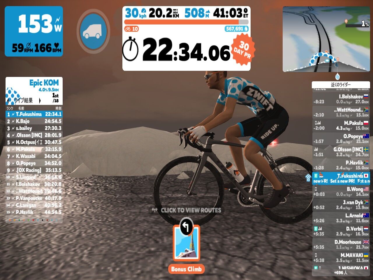 ZWIFT 参戦！⑥ : R-LR Road Cycling