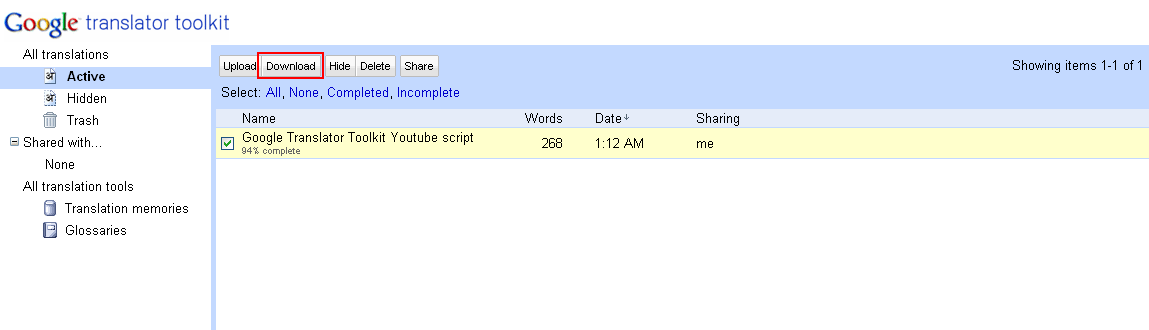 Google Translator Toolkit の使い方： 入門編 : IT翻訳者Blog
