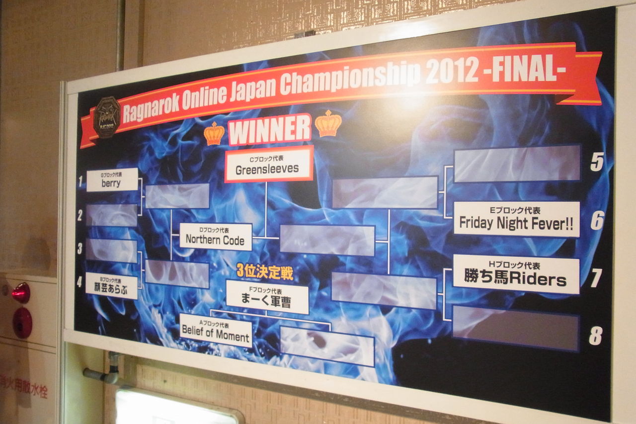 RJC2012 決勝トーナメント結果速報 : ラグナロクオンライン公式ブログ