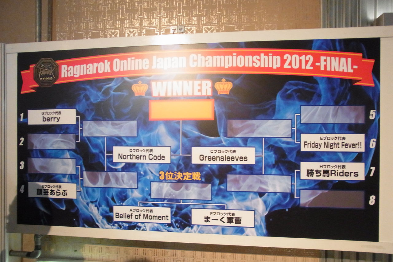 RJC2012 決勝トーナメント結果速報 : ラグナロクオンライン公式ブログ