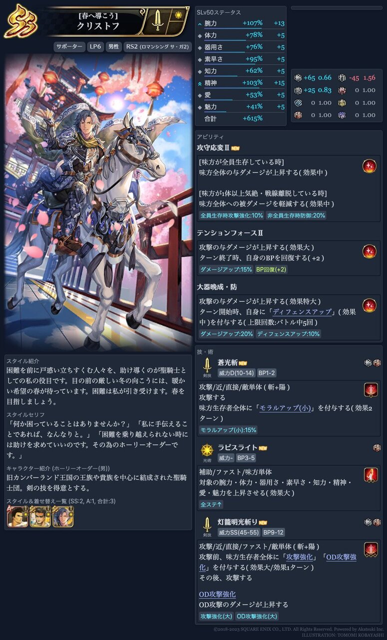 【ロマサガRS】SSエパノミンダス、メディア、マリア、ハーキュリーズ、セレス、クリストフ、練達の性能が判明 ※解析情報 : 【ロマサガRS ...