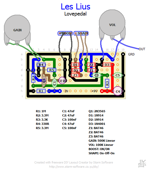 自作痛エフェクター 代官山すみれ☆Les Lius(Lovepedal Les Lius) : rs6000の日記