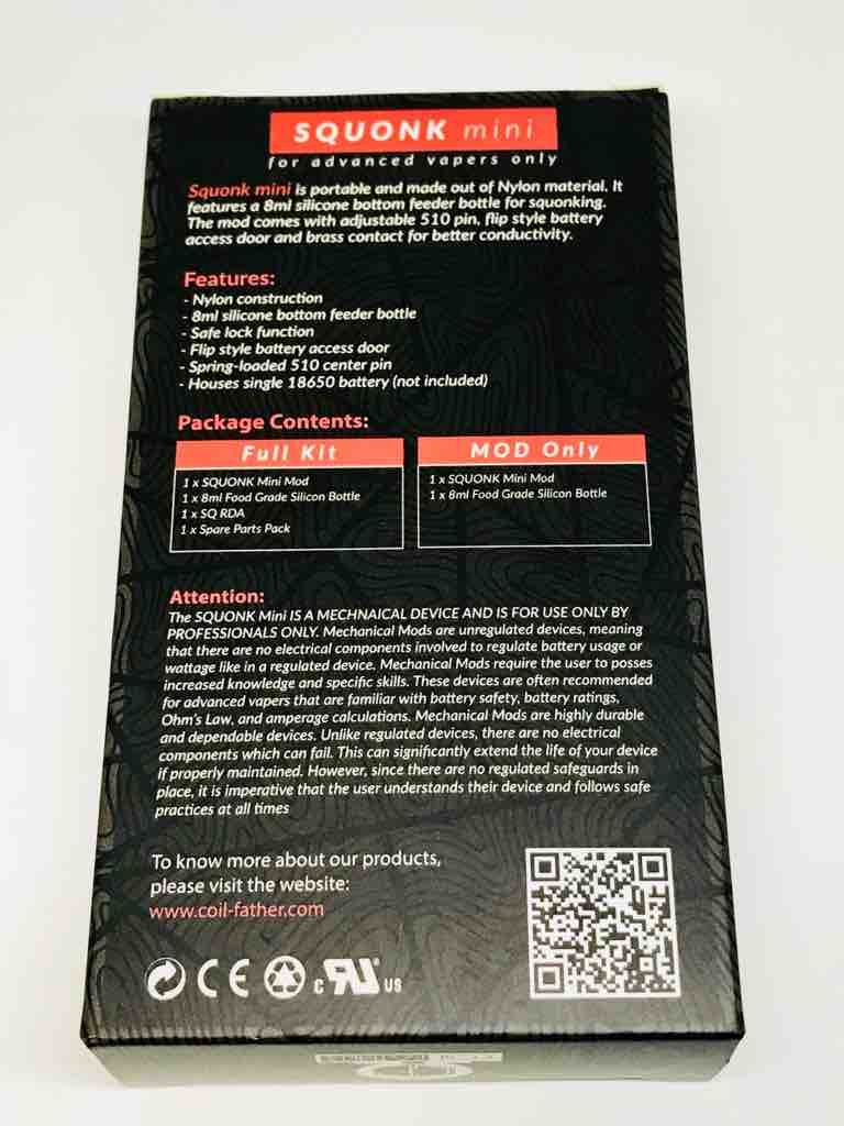 【MOD レビュー】Coil Father Squonk MINI Box MOD : SapporoVapor RYUK55 VAPE沼blog♪