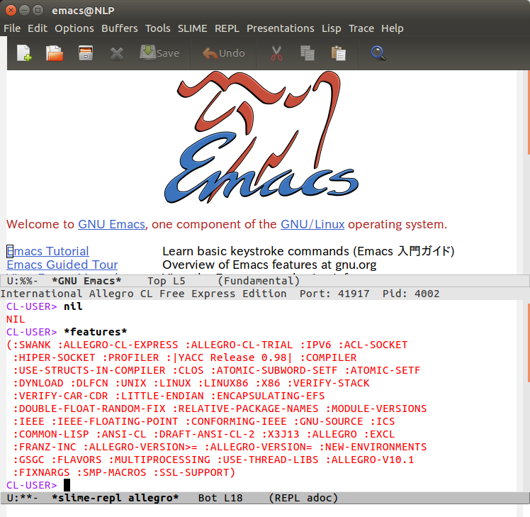 Allegro Express + emacs + slime = 日本語入出力 : セマンティックウェブ・ダイアリー