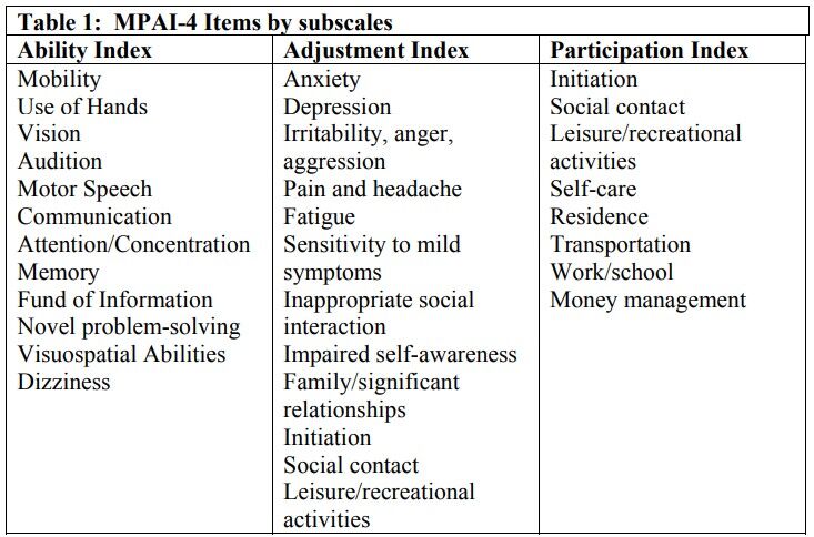 Mayo-Portland Adaptability Inventory-4（MPAI-4） : 障害のある人の主体性研究会