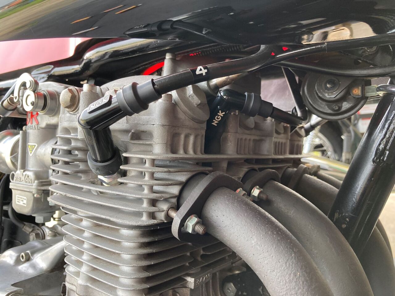 CB350F Cafe R テスト走行によるキャブレター調整の準備です : クラシックチェッカーの緑ヶ丘ベース