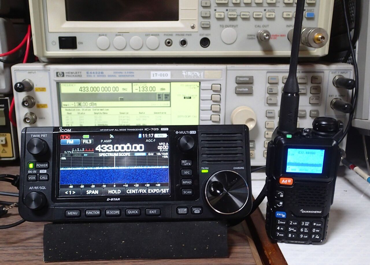 IC-705対UV-5Rplus感度比較 : 追い星