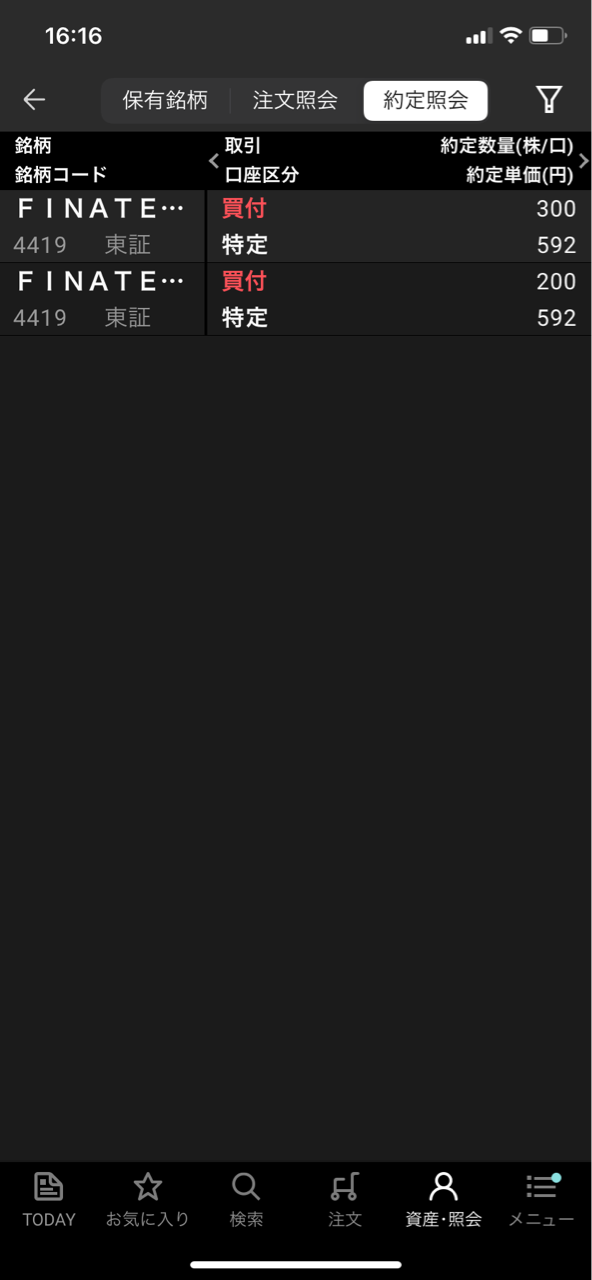 4419:Finatext HD : Santeデイトレ始める