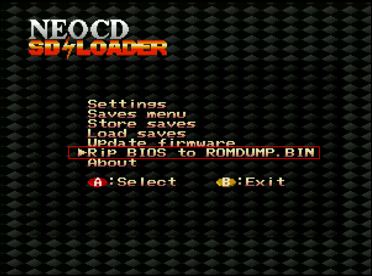 Neo CD SD Loaderを使ってネオジオCDのBIOSをダンプする : 発明の友