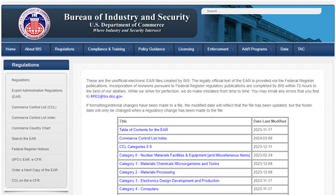 7－1．米国の輸出管理規則（EAR） : ありしか貿易研究所